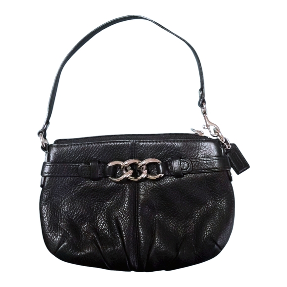 Coach | Bags | Coach Madison Black Leather Mini Bag Clutch Wristlet ...